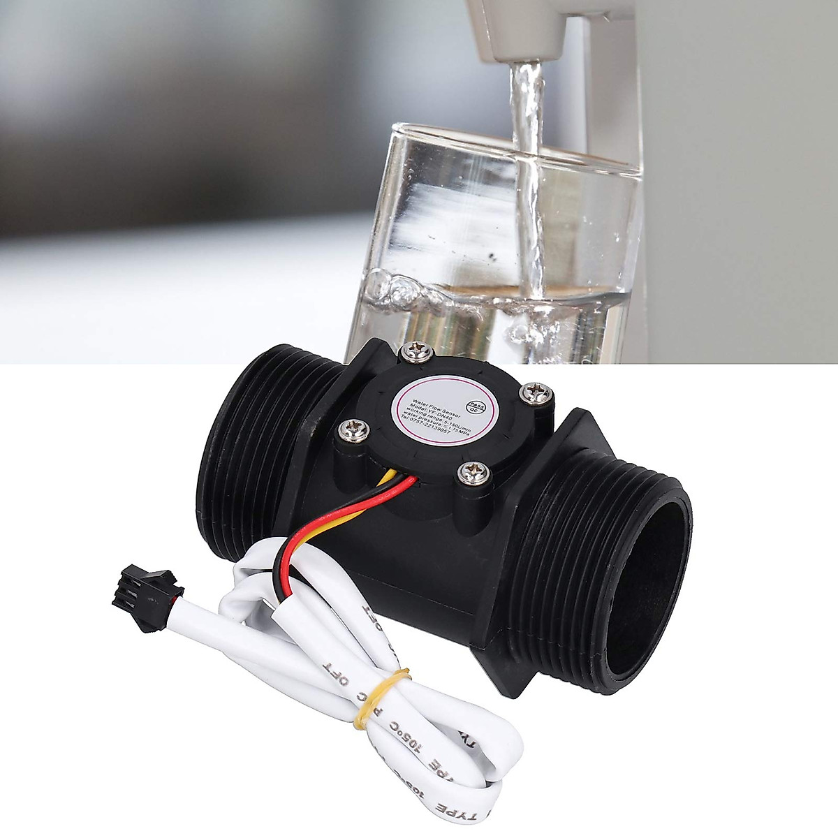 YF-DN40 Water Sensor Module Hall Turbine Flowmeter for Swimming Pool G1.5in Male Thread DC 3-24V