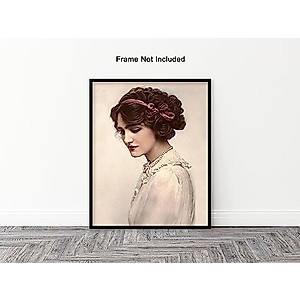 Poster Master Vintage Photograph Poster - Retro Portrait Print - 8x10 UNFRAMED Wall Art - Gift for Artist, Friend - Lily Elsie, English Actress, Beautiful Woman, Fashion - Wall Decor for Home, Office