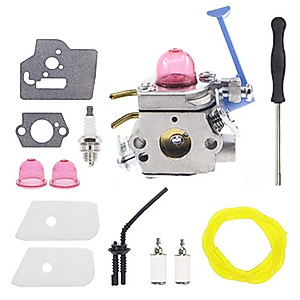 Hutdkte C1Q-W40A Carburetor for Husqvarna 128LD 124L 125E 125C 125L 125LD 125R 125RJ 128C 128L 128LDX 128R 128RJ 128DJX String Trimmer with 545081897 Fuel Line Tune Up Kit