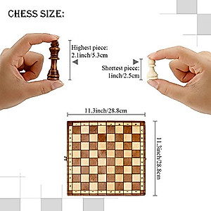 Syrace Folding Hand Crafted Wooden Chess Set Chess Board for Kids and Adults 30 x 30 cm