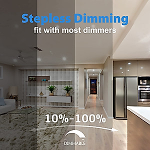 6 Pack 6 Inch 5CCT Ultra-Thin LED Recessed Lighting with Junction Box,2700K/3000k/3500K/4000K/5000K 5 Color Temperatures Selectable,12 W Canless Dimmable Slim Downlight