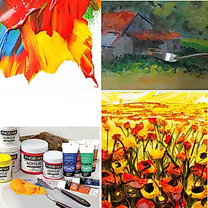 5 pcs Painting Mixing Scraper, Marrywindix Stainless Steel Spatula Palette Knife Oil Painting Accessories Color Mixing