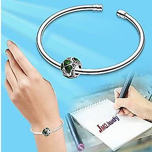 JMQJewelry 4 Leaf Clover May Lucky Heart Mother Daughter Mom August Green Graduation Womens Beads Charms For Bracelets Sister Grandma Family