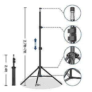 FUDESY Backdrop Stand 7x10Ft Adjustable Photography Background Support System Kit for Photo Video Studio with Carry Bag,Spring Clamps