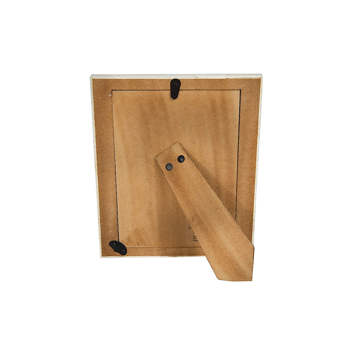 Creative Co-Op White Resin Photo Frame with Beige Accents (Holds 5" x 7" Photo)