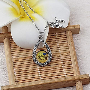 AKTAP SGRho Gift SGRho Sorority Paraphernalia Gift Greek Sorority Sister Jewelry For Women Girl (Yellow Sigma Gamma E)