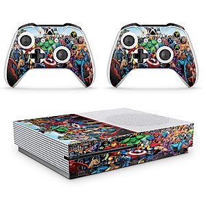 Superhero Skins for Xbox One S XBS Console Decal Vinal Sticker + 2 Controller Set
