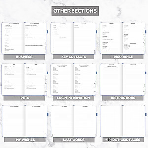 Clever Fox Large End of Life Planner – Guided Final Arrangements Organizer Notebook for Instructions, Beneficiary Info, Will Preparation, Last Wishes & Funeral Planning – 8.5" x 11" (Smoke Blue)