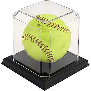 Pioneer Plastics 042CPBASE Clear Plastic Softball Display Case with Base, 4" W x 4" D x 4.125" H