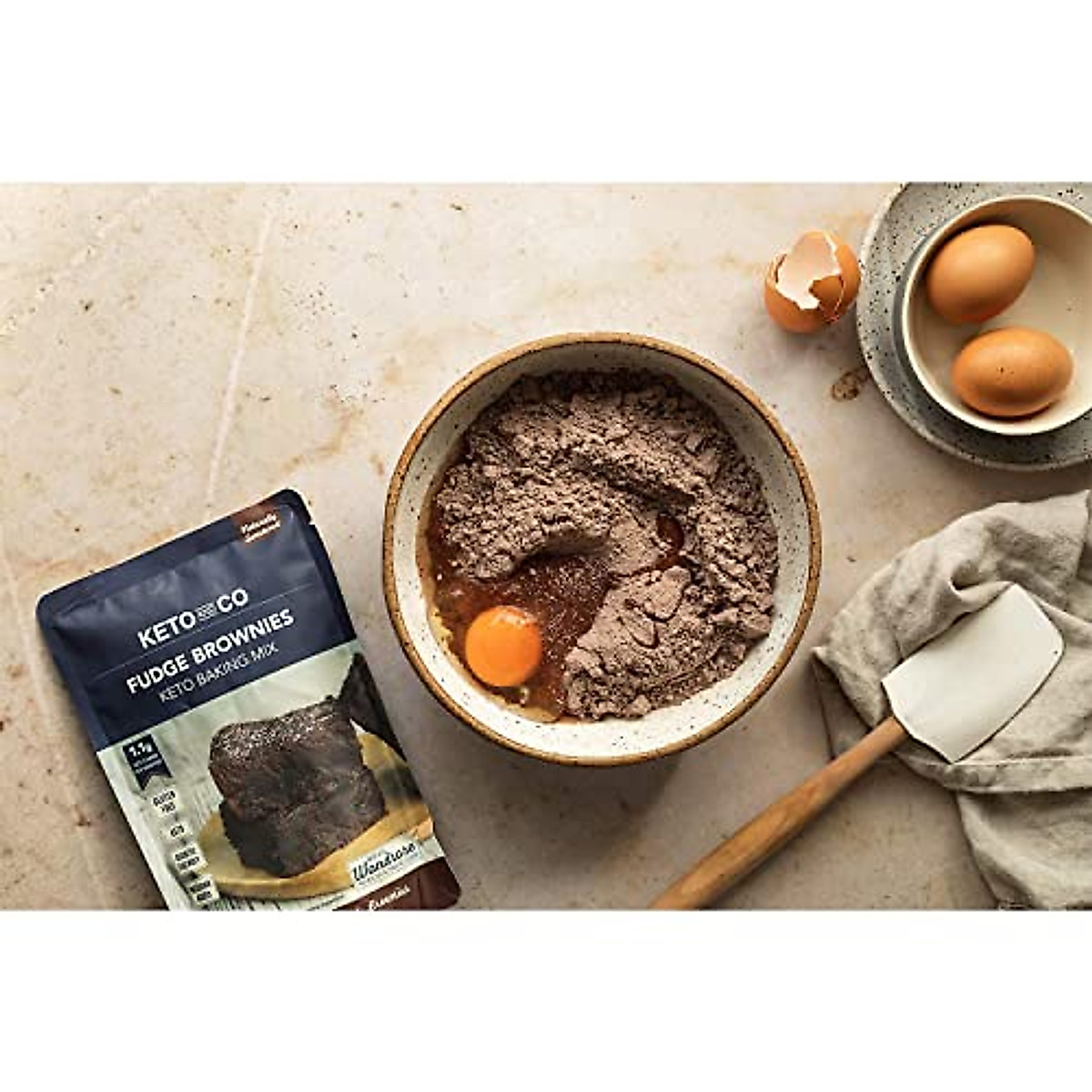 Keto Fudge Brownie Mix by Keto and Co | Just 1.1g Net Carbs Per Serving | Gluten free, Low Carb, Diabetic Friendly, Naturally Sweetened, No Added Sugar, Non-GMO | (16 Servings)