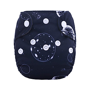 Thank u Mom Cloth Diapers Newborn All in One for Full Term or Preemie Babies or Smaller Infants 6Pack (Space Mysteries)