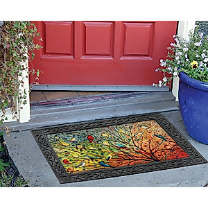 Toland Home Garden 850100 Recycled Rubber Holder, 24" x 36" Doormat Tray, Black