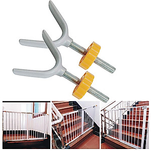 EKDJKK 2Pcs Baby Gate Extra Long Y Spindle M10 (10mm) Stair Banister Adapter Y Threaded Spindle Rods for Pressure Mounted Baby and Pet Safety Gates Baby Tension Gate Extender (White)