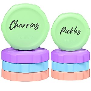 Premium Mason Jar Lids (8 Pack) - Heavy Duty, BPA Free Reusable Plastic Mason Jar Lids - Dry Canning Lid that fits Ball, Kerr & More - 4 Wide Mouth & 4 Regular Mouth Leak Proof Lids. …