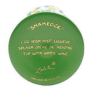 Enesco Designs by Lolita Shamrock Hand-Painted Artisan Wine Glass, 1 Count (Pack of 1), Multicolor