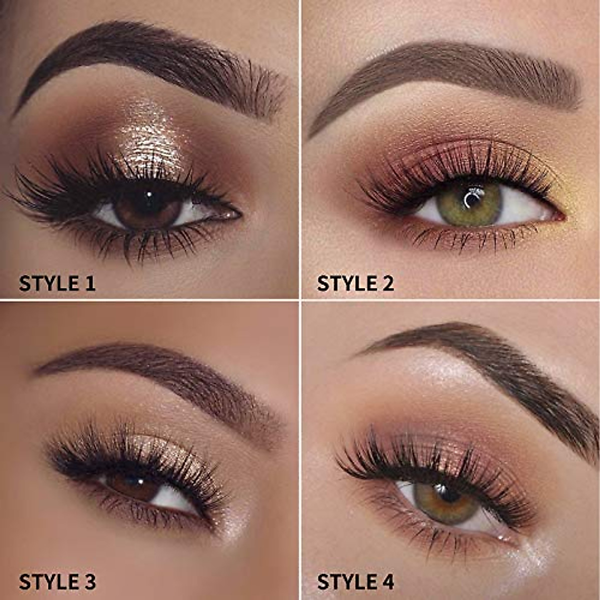 DYSILK False Eyelashes Lashes Mink - Mink Lashes Fluffy 16 Pairs 6D 4 Styles Mixed Lashes Faux Eyelashes Wispy Fluffy Natural Look Fake Eyelashes Mink Lashes Soft Reusable Eye Lashes | 15mm 18mm