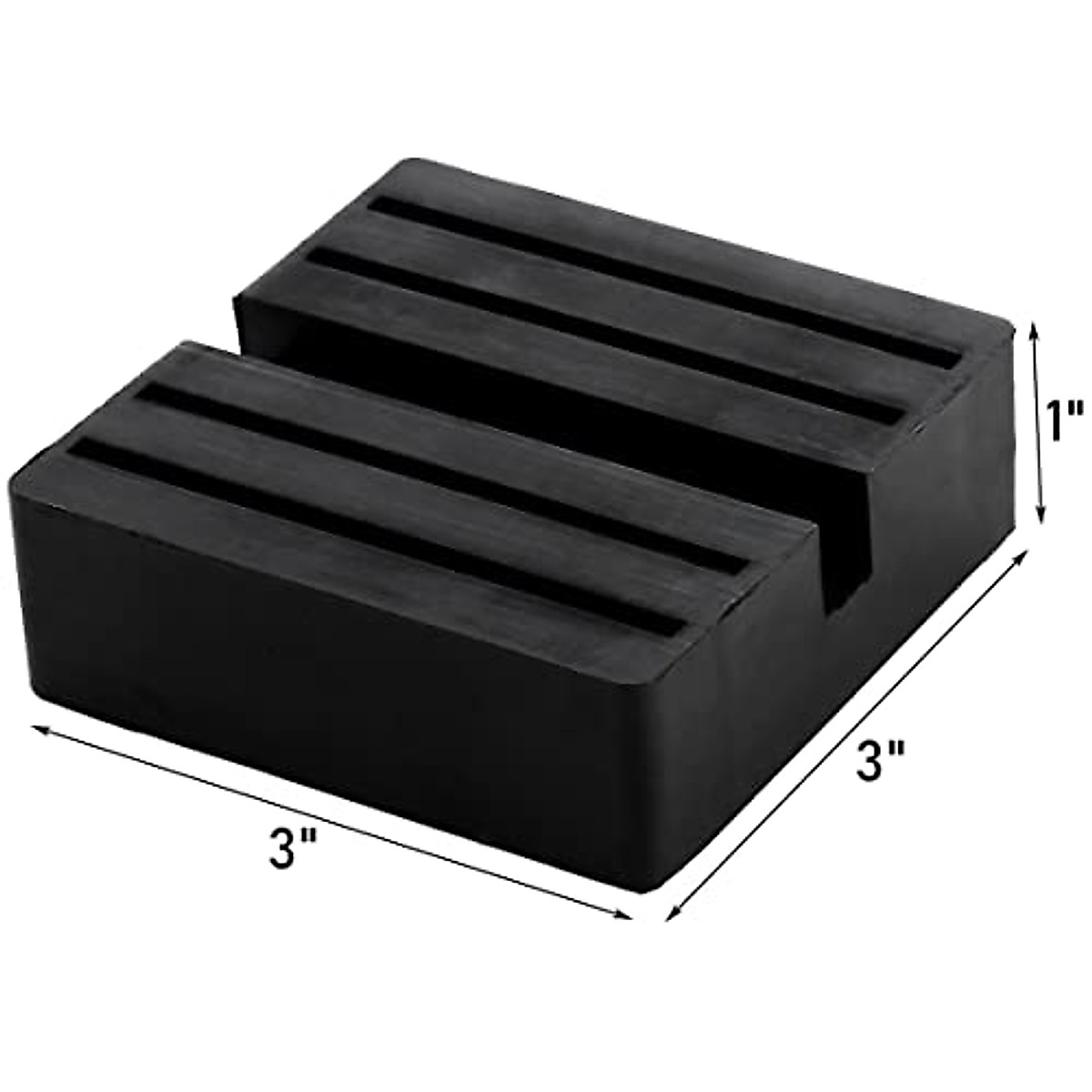 Yesland 6 Pack Universal Floor Jack Rubber Pad - Square Slotted Frame Jack Pad Adapter Black Anti-Slip Rail Pinch Weld Adapter for Car Lift, 3 Inch