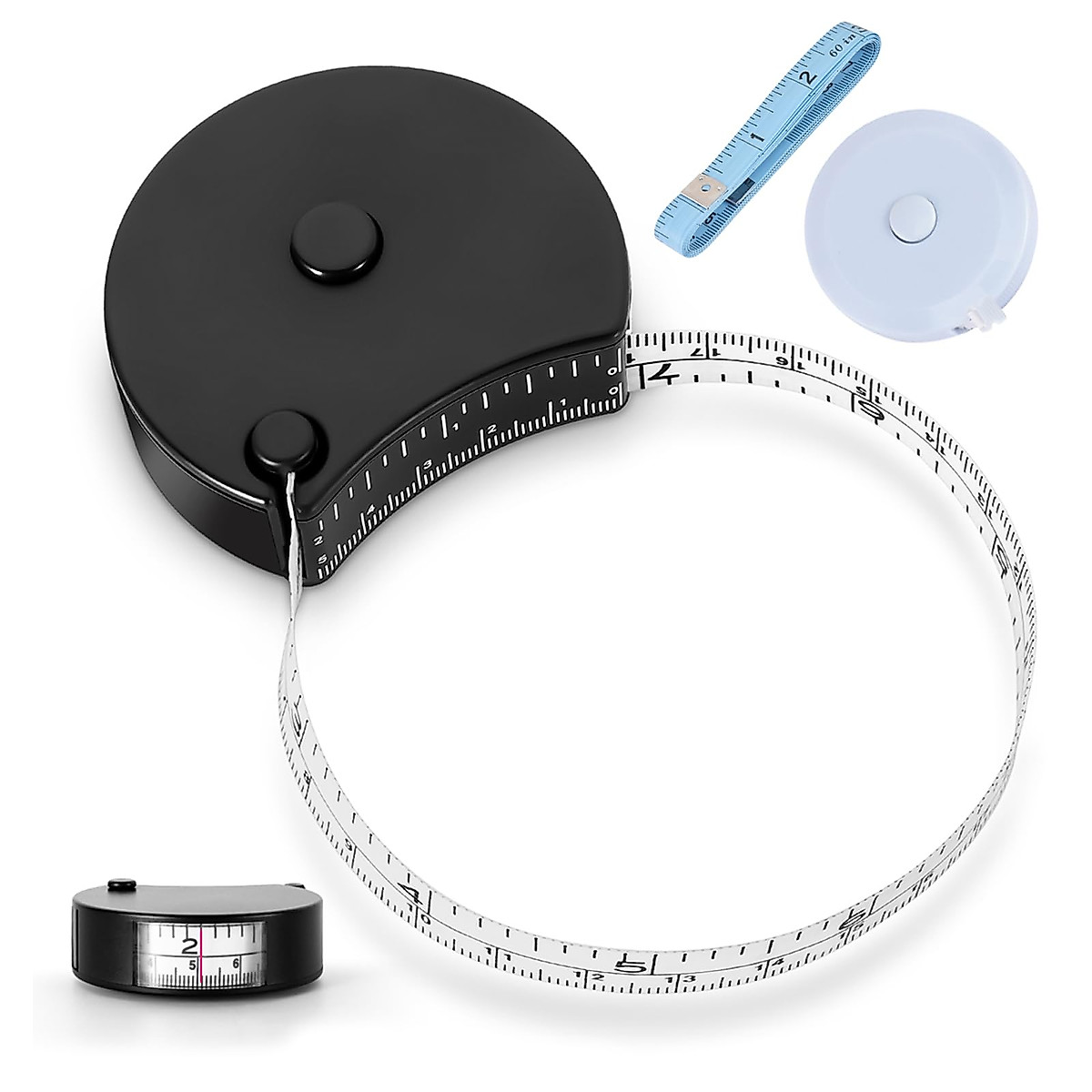 Body Tape Measure, Body Measuring Tape for Weight Loss, Fitness, Bodybuilding. Lock Pin, Retractable Soft Sewing Tape for Tailors, Measures Body Part Circumferences by Single Hand, 60Inch/150cm, 3 PCS