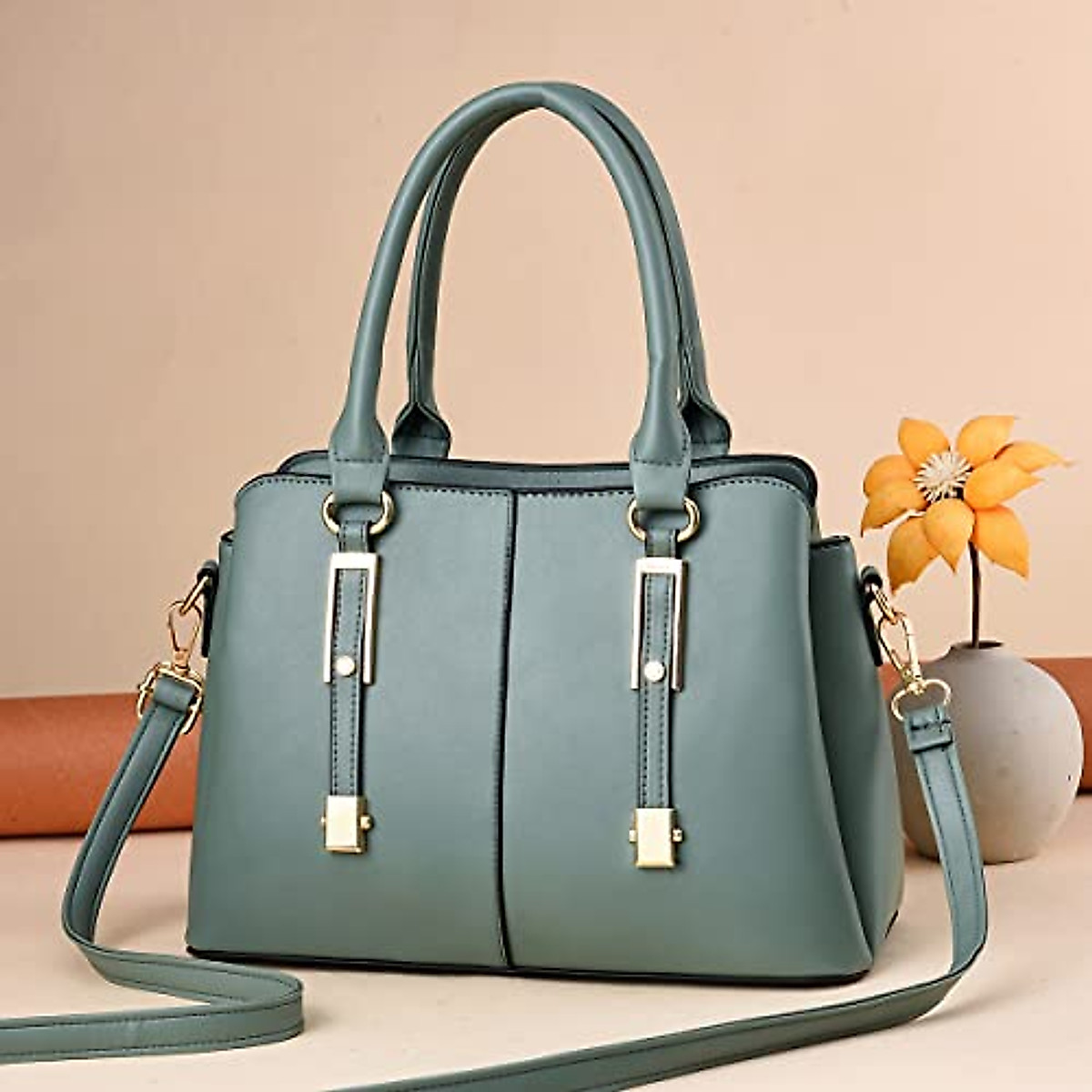 JHVYF Hobo Bags for Women PU Leather Tote Bag Shoulder Bag Top Handle Satchel Purses and Handbags #E Green