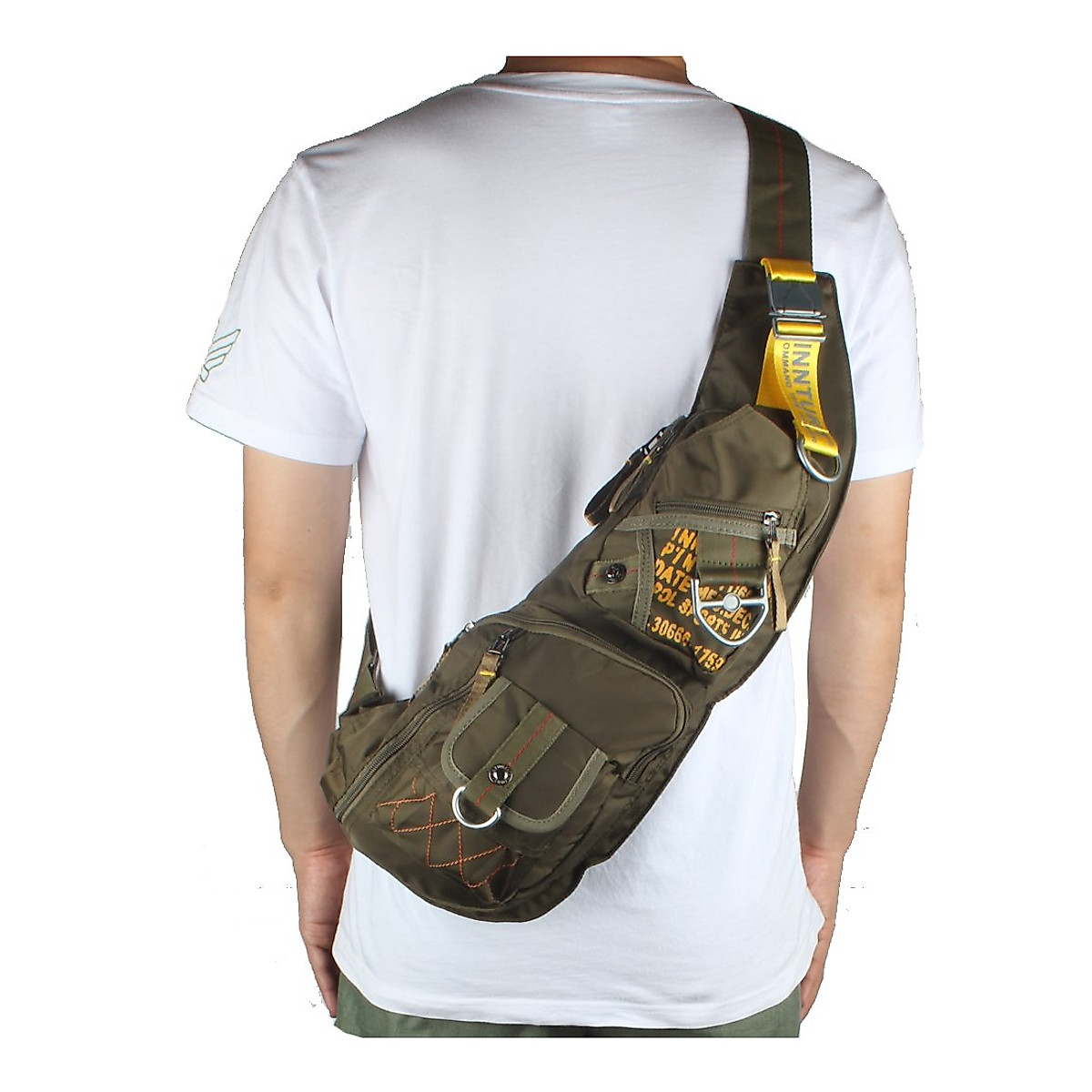 INNTURT Nylon Sling Bag Backpack Shoulder Bag Daypack Large Army Green