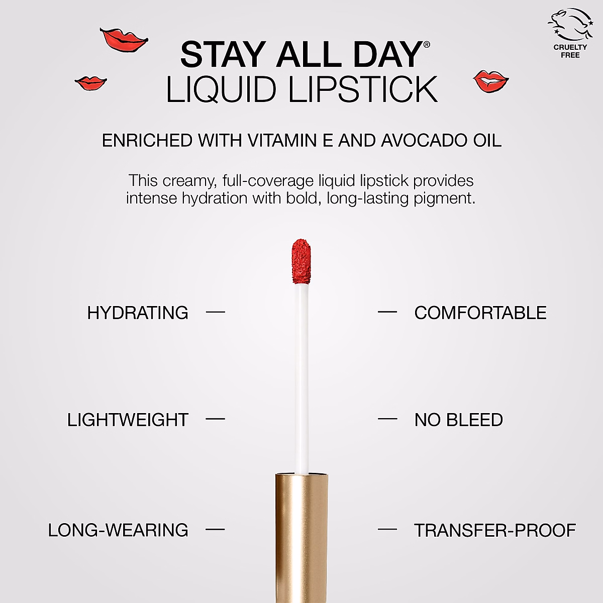 stila Stay All Day Liquid Lipstick, Matte | Long-Lasting Color Wear, No Transfer or Bleed | Hydrating & Lightweight with vitamin E & Avocado Oil for Soft Lips | Fiery, .10 Fl. Oz.