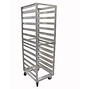 SHOPCraft 12 Pan 5" Spacing Commercial Aluminium Bun Racks, NSF Listed Heavy Duty Speed Rack for Bakery, Restaurant & Catering, 12 Tier 20.5" x 26" x 70" Speed Rack with Heavy Duty Plate Casters