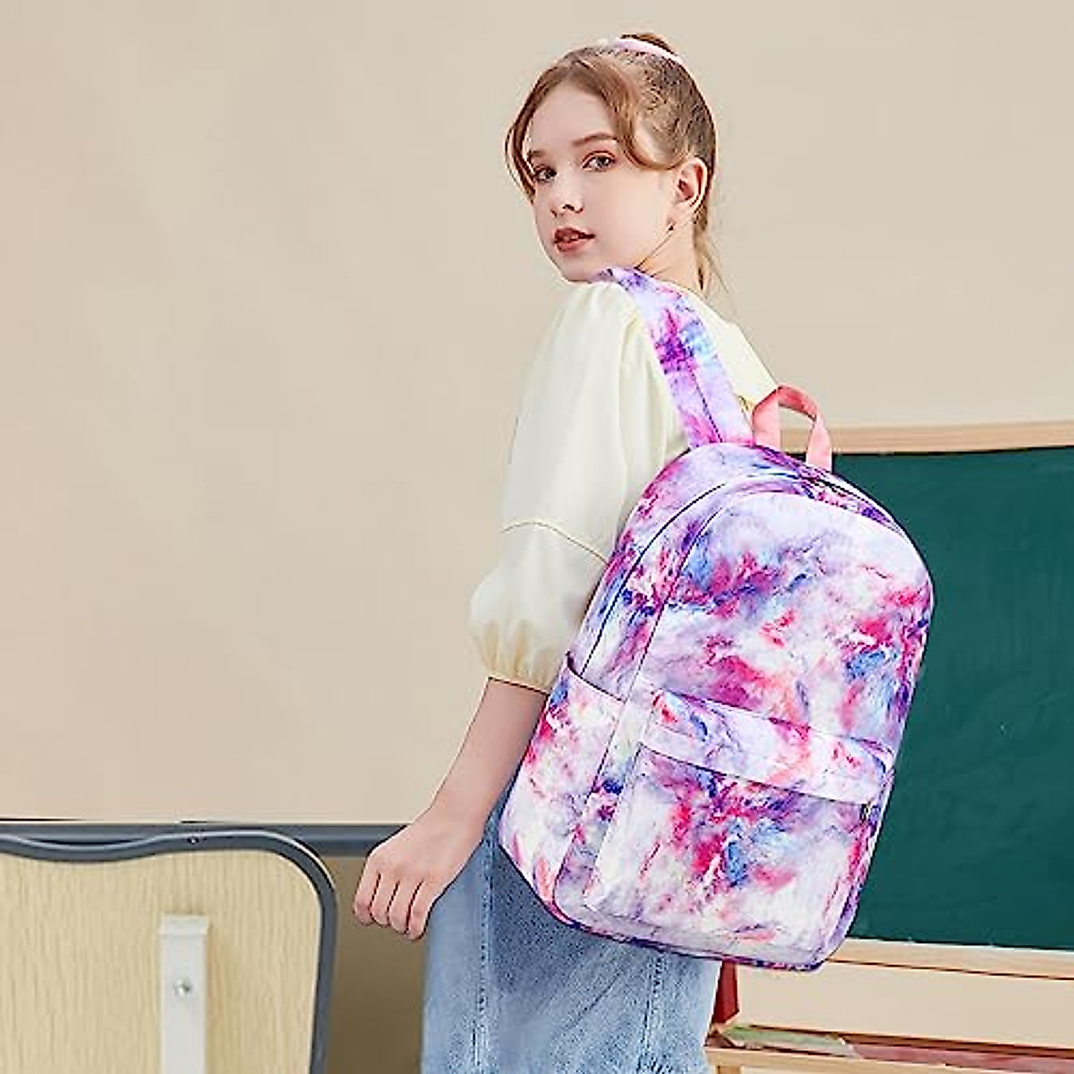 CAMTOP Preschool Backpack for Kids Girls Small Backpack Purse Kindergarten School Bookbags for Toddler Travel (878 Galaxy-Purple)