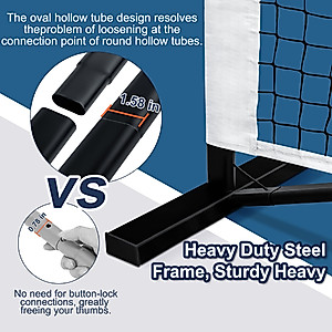 LAOFEIXIE Portable Pickleball Net, Heavy-Duty 22 FT Regulation Size Pickle Ball Net Portable Outdoor with Steady Metal Frame and Strong PE Net, Portable Pickleball Net for Driveway with Carrying Bag