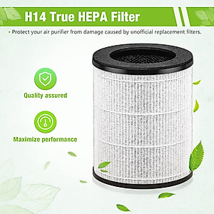 H14 True HEPA Filter Replacement for Smoke, High-Efficiency Air Purifier Replacement Filter
