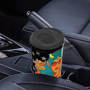 HLQkshWr Third Rock Eye Band Blind Coffee Cups with Lid for Keep Beer Reusable Coffee Mug Travel Cups Tumblers Drinking Cups for Men Women Modern Coffee Accessories Water Bottle for Home 350ml