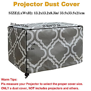 Skyour Projector Dust Cover Printing Waterproof UV-Resistant Outdoor Movie Video Projector Covers for Ceiling Mounted Universal Projectors Cover