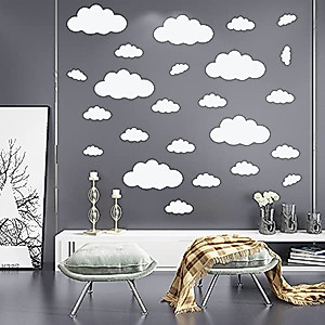 Big Clouds Wall Decals Removable DIY Large Vinyl Sticker Self Adhesive Wallpaper for Living Room Nursery Children Baby Kids Boys Girls Bedroom Decor Home Art Mural Dec