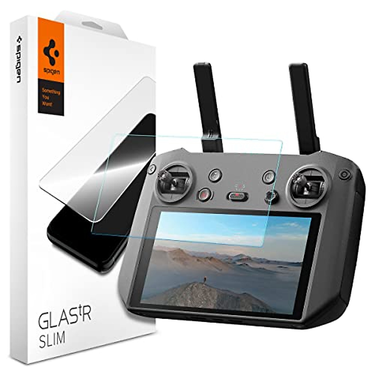 Spigen Tempered Glass Screen Protector [Glas.tR Slim] designed for DJI RC Pro/DJI Smart Controller - 2 Pack