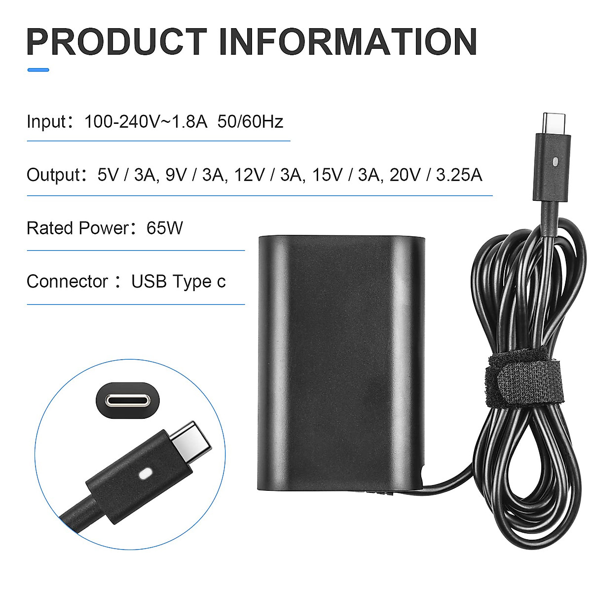 65W 45W Laptop Charger USB C for Dell USB C Charger, Dell XPS 12, XPS 13, Latitude 3540 5420 5430 5440 5450 5520 5530 5540 5550 7400 7410 7420 7430 7440
