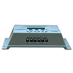 WindyNation P30L LCD 30A PWM Solar Panel Regulator Charge Controller with Digital Display and User Adjustable Settings