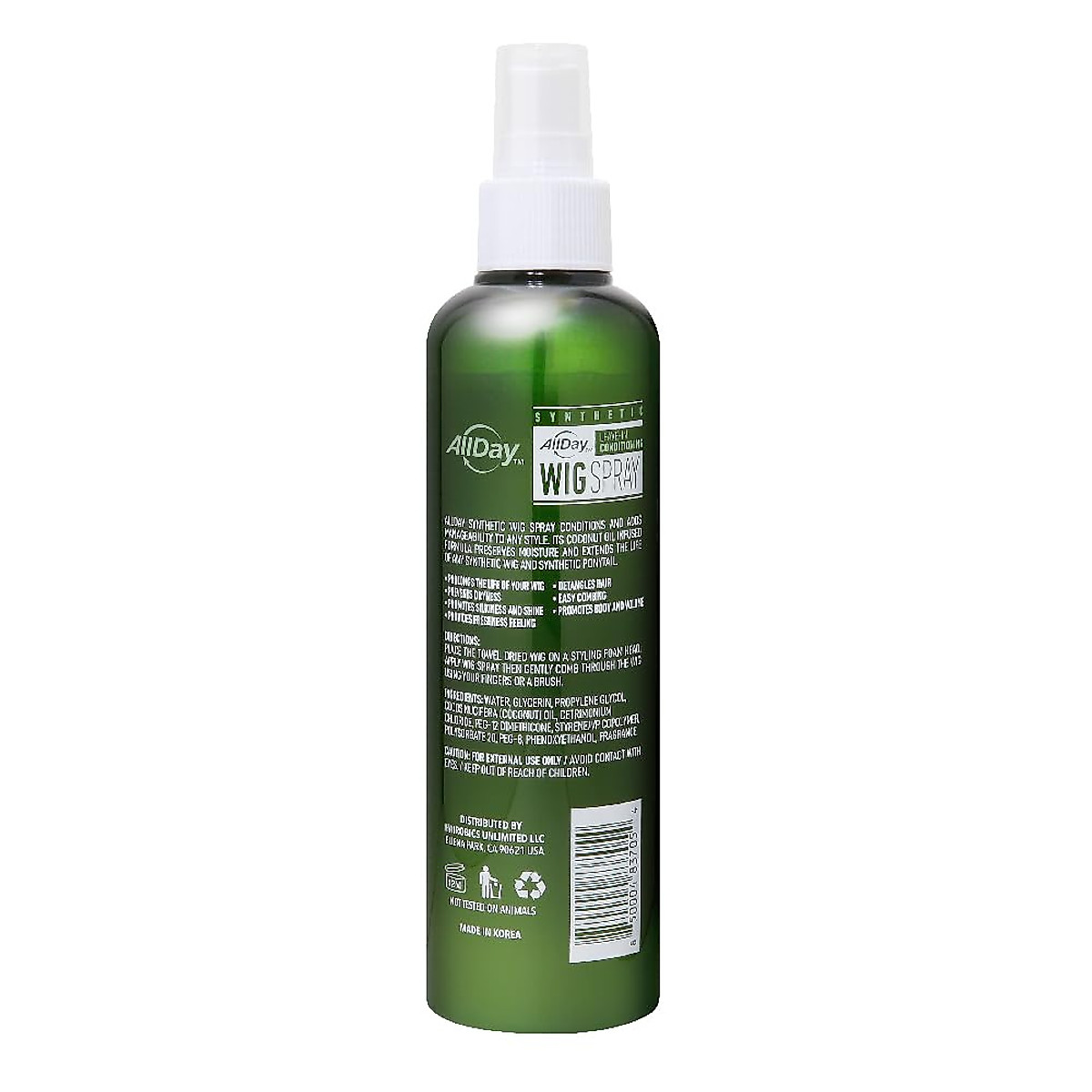 AllDay Locks Synthetic Wig Spray | Revitalizes & Refreshes | Cleanses & Extends Lifespan of Wigs & Hairpieces | Soft & Fresh Leave-In Conditioner, Grape Scent | 8 oz