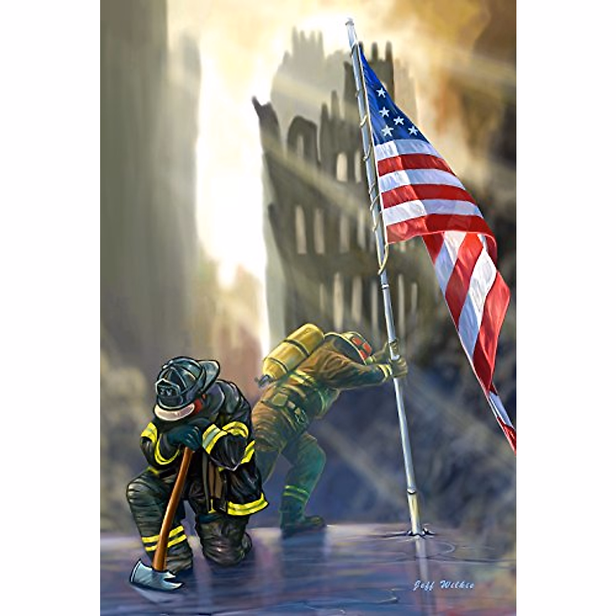 Toland Home Garden 1110236 American Heroes Patriotic Flag 12x18 Inch Double Sided Patriotic Garden Flag for Outdoor House 44815 Flag Yard Decoration