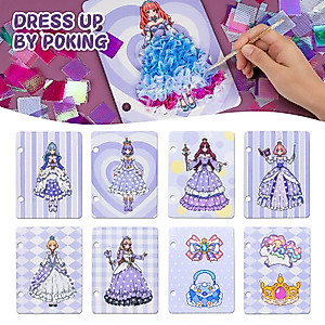 burgkidz Childhood Infinite Dream Hand-Painted, 4 in 1 Puzzle Poke Water Coloring Book with Stickers, Watercolor Painting, Poking, Creative Puzzle Puncture for Toddlers (Pink-2)