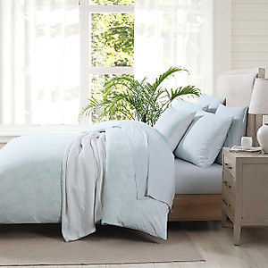 Tommy Bahama - Queen Duvet Cover Set, Soft & Breathable Bedding with Matching Shams, Tropical Home Decor, Oeko-Tex Certified (Art of Palms Blue Lagoon, Queen)