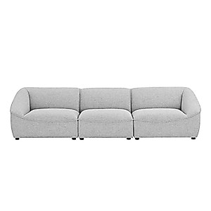 Modway Comprise Fabric Upholstered Sectional, 3-Piece Sofa, Light Gray
