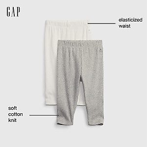 GAP Unisex Baby Ribbed Legging Pants, Grey Heather, 0-3 Months US