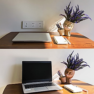 Dolkgy Face/Head Planters for Plants Unique Plant Pots for Indoor Outdoor Plants, Novelty Cute Large Girl Face Flower Pots with Drainage Hole for Home Garden Succulents Cactus