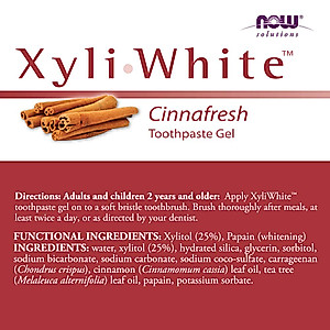 NOW FOODS Xyliwhite Cinnafresh Toothpt, 6.4 OZ