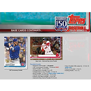Topps 2019 Baseball Series 1 Trading Cards Relic Value Box (Retail Edition)