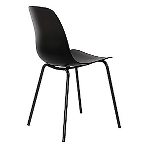 thksbought Set of 2 Dining Chairs with Legs for Kitchen Living Room(Matte Black)