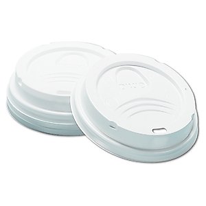 Dixie 8 oz. Dome Hot Coffee Cup Lids by GP PRO Georgia Pacific White, D9538, 1,000 Count (100 Lids Per Sleeve, 10 Sleeves Per Case), Small