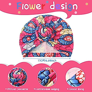 Geyoga 3 Pieces Kids Cancer Headwear African Knot Pre Tied Turban Soft Cotton Stretch Head Wrap for Boys Girls(Classic Pattern)