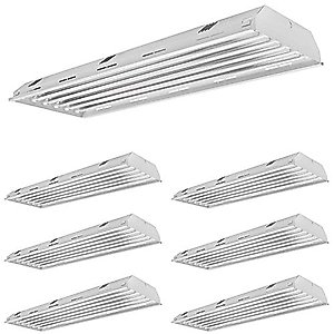 Four-Bros Lighting LED High Bay Light 6 Lamp 5000K Daylight White, 5 Year Warranty, Industrial Grade, Warehouse, Shop, Garage Lighting - UL Listed, DLC Approved, Made in USA, BAA Certified, Pack of 6