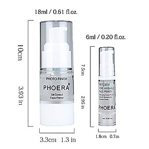 2 Pack PHOERA Face Primer,Magical Perfecting Base Face Mattifying Primer Anti-Aging WrinklesShrink Pore Remove Fine Lines Exfoliating Anti-Oxidation.(6Ml)