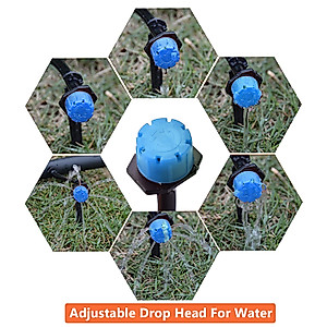 82ft/25m Drip Irrigation Kits, Garden Irrigation Accessories, Automatic Plant Watering System with 1/4” Blank Distribution Tubing Hose, Set for Garden Greenhouse Patio Lawn Flower Bed(Blue)